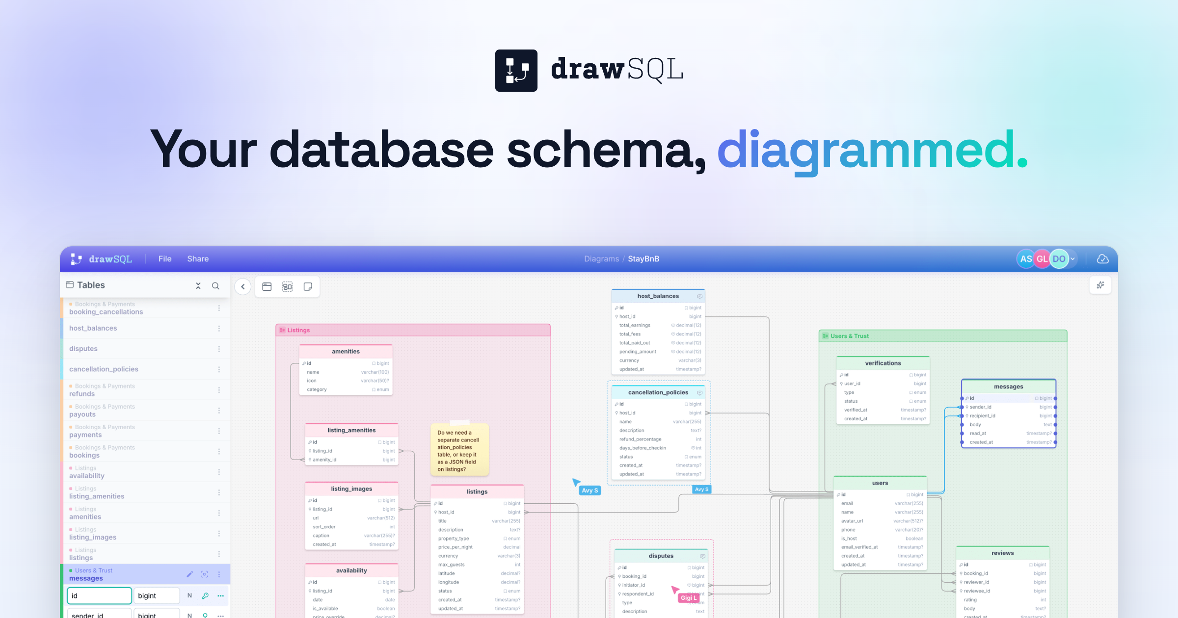 DrawSQL — Database Schema Diagram Tool for Developers & Teams